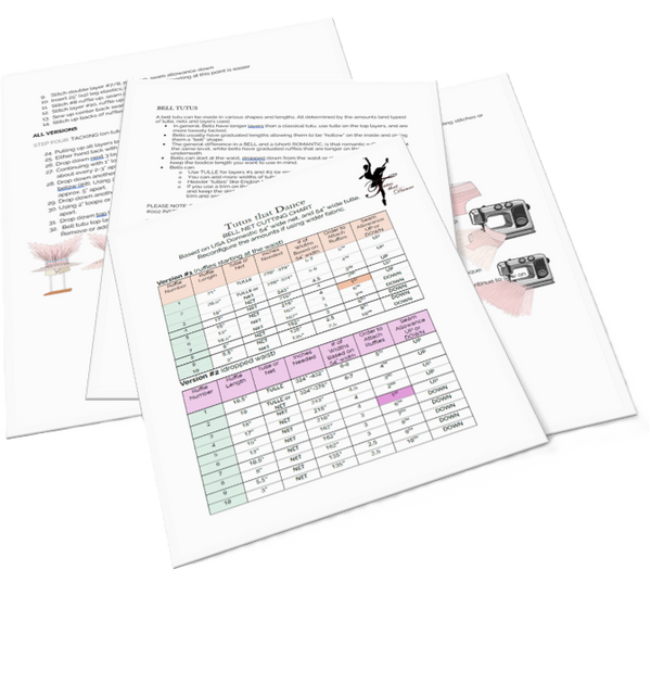 BELL INSTRUCTIONS AND NET CUTTING CHARTS – Tutus that Dance